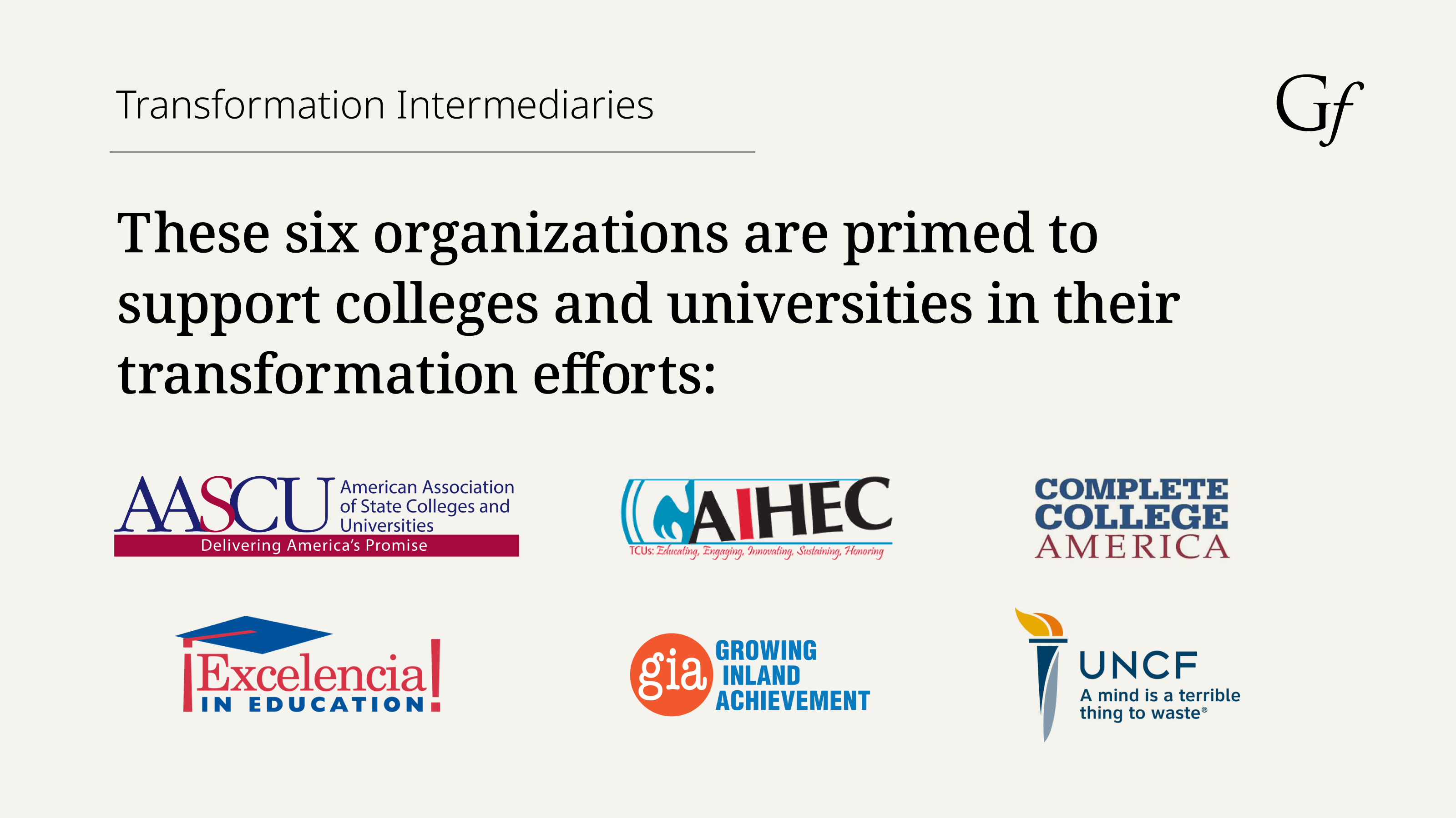 Gates Foundation and Institutional Transformation Grants